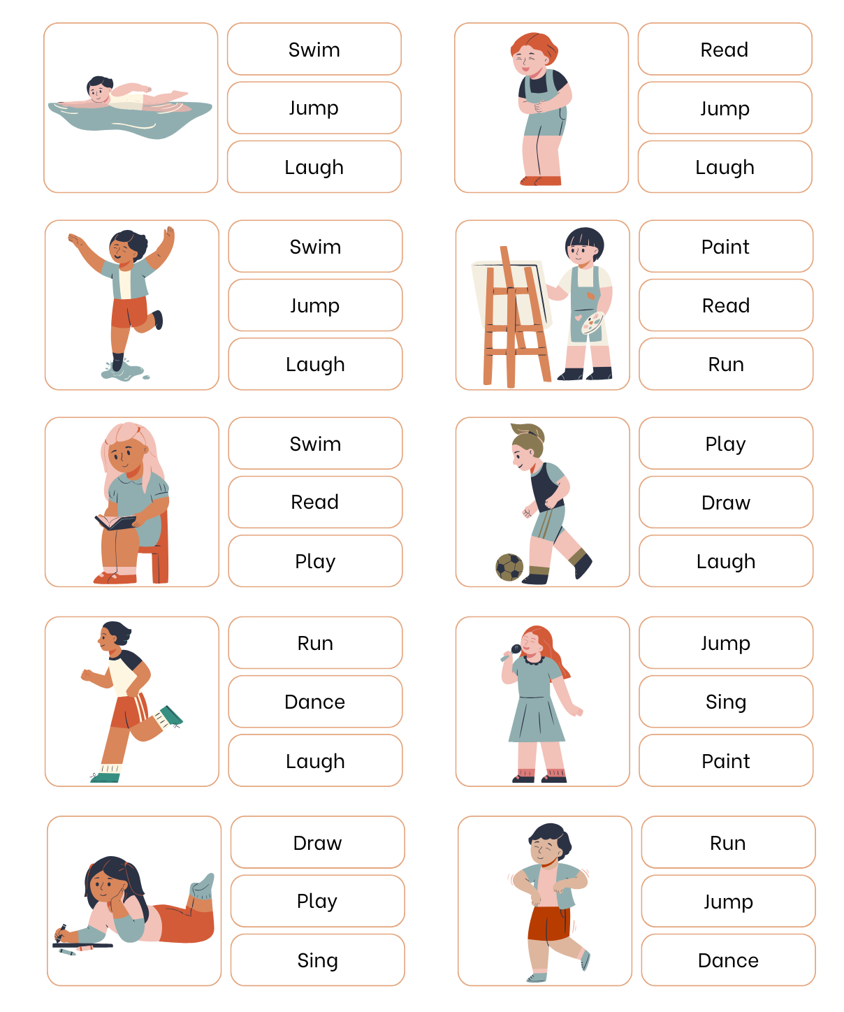 "Doing Words Worksheet for Class 1 | Action Words Exercises for Kids"