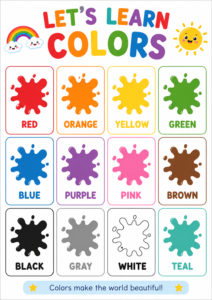 Color Names for Kids | Basic Colors Learning Chart